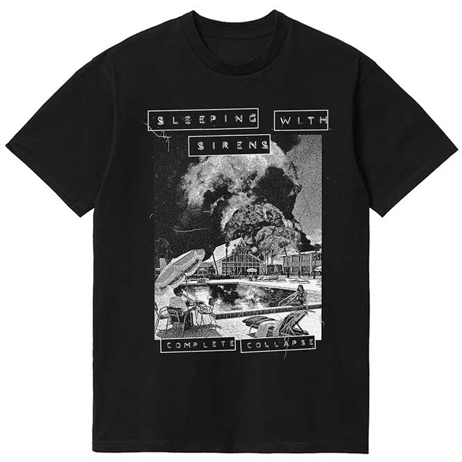 Sleeping With Sirens- Complete Collapse on a black shirt