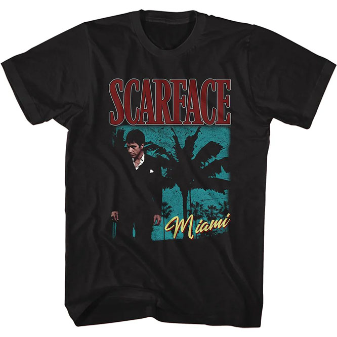 Scarface- Miami on a black shirt